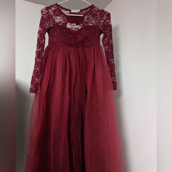 Just Couture | Dresses | Girls 12 Red Flower Girl Dress Like New Just ...